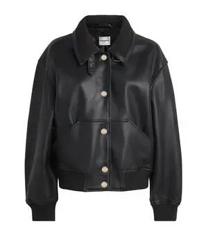 Claudie Pierlot Relaxed Leather Jacket - Black