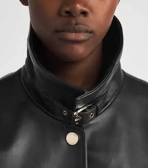 Claudie Pierlot Relaxed Lambskin Leather Jacket