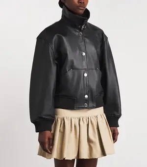 Claudie Pierlot Relaxed Lambskin Leather Jacket