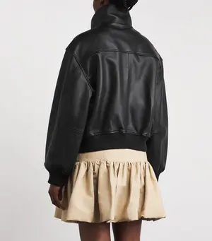 Claudie Pierlot Relaxed Lambskin Leather Jacket