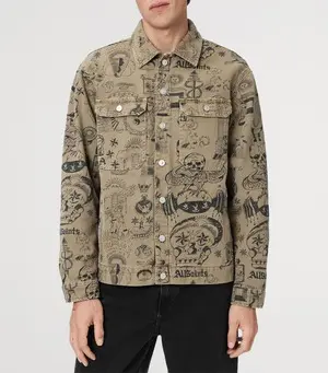 ALLSAINTS Organic Cotton Canvas Printed Sherb Jacket