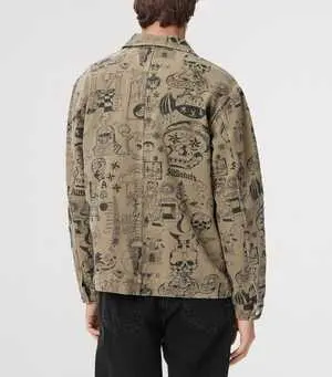 ALLSAINTS Organic Cotton Canvas Printed Sherb Jacket