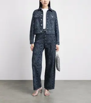 Claudie Pierlot Paisley Print Straight Leg Jeans