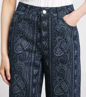 Claudie Pierlot Paisley Print Straight Leg Jeans