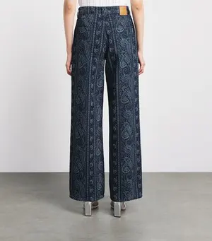 Claudie Pierlot Paisley Print Straight Leg Jeans