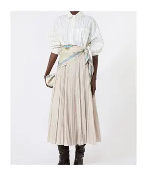 Max Mara Foggia Pleated Maxi Skirt - White