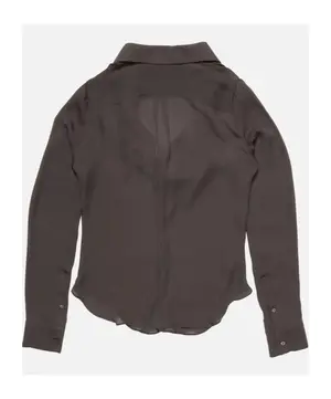 Acne Studios Draped Cowl Neck Blouse - Graphite Gray