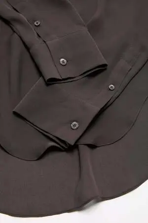 Acne Studios Draped Cowl Neck Blouse - Graphite Gray
