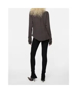 Acne Studios Draped Cowl Neck Blouse - Graphite Gray
