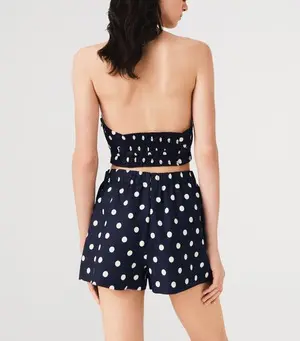 Maje Linen-blend Polka-dot Mini Skort