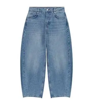 Maje Cropped Barrel Jeans - Blue