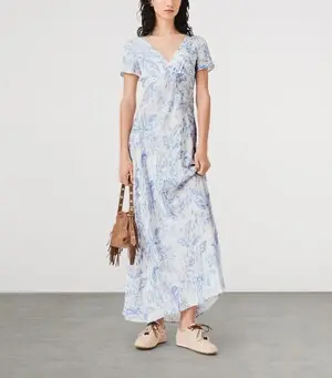 Maje Floral Print Maxi Dress