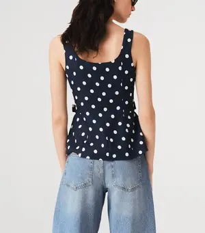 Maje Linen-blend Polka-dot Waistcoat