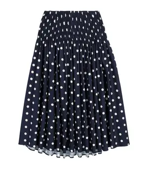 Maje Cotton Polka-dot Maxi Skirt - Blue