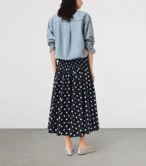 Maje Cotton Polka-dot Maxi Skirt