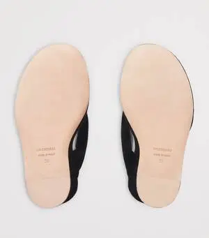 Balenciaga Velvet Thong Wedge Sandals - Black
