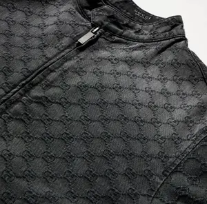 Gucci Gg Cotton Denim Jacquard Zip Jacket