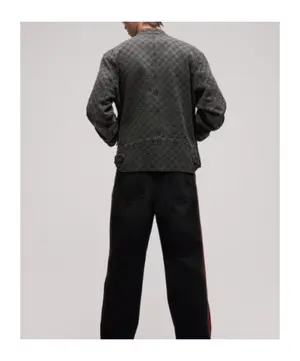 Gucci Gg Cotton Denim Jacquard Zip Jacket