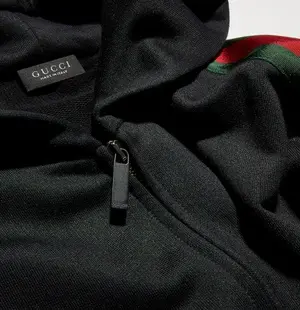 Gucci Silk Cotton Jersey Zip Jacket With Web Detailing