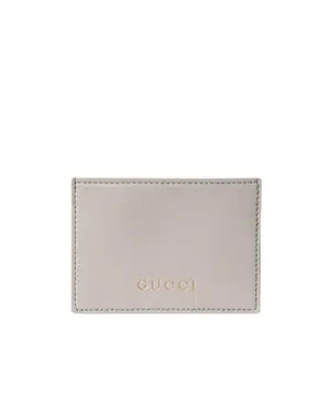 Gucci Card Case With Lettering - Grey