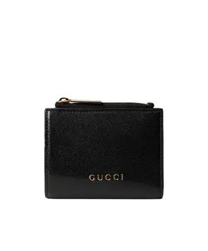Gucci Small Wallet With Lettering - Black