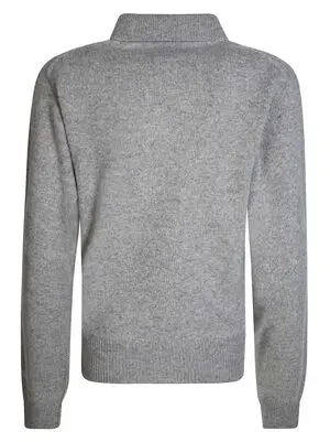 HAIKURE Ribbed Polo Knitted Top - Gray