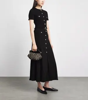 Sandro Knitted Button-front Maxi Skirt