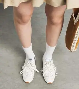 Sandro Leather Light Wave Lace-up Sneakers - Beige