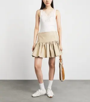 Sandro Leather Light Wave Lace-up Sneakers - Beige