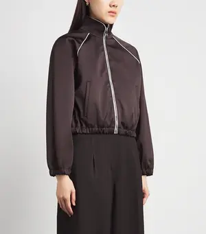 Sandro Satin Cropped Bomber Jacket