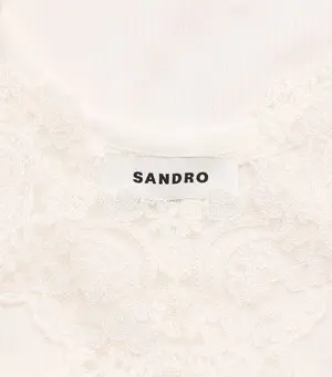 Sandro Ribbed Lace-trim Tank Top