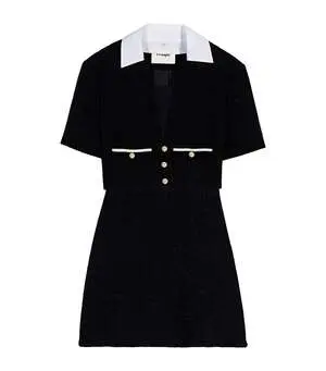 Maje Tweed Mini Dress - Black