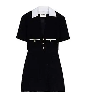 Maje Tweed Mini Dress - Black