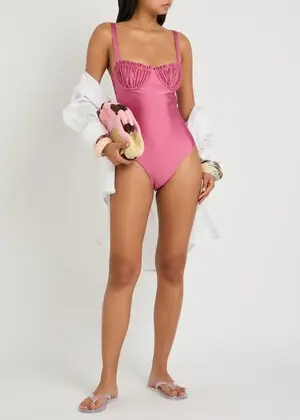 Faithfull The Brand Ruffled Sweetheart Neckline Swimsuit