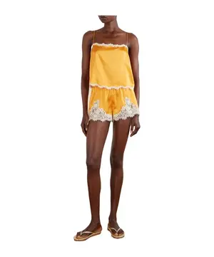 DÔEN Iona Lace-trimmed Silk-satin Shorts - No
