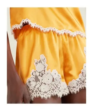DÔEN Iona Lace-trimmed Silk-satin Shorts - No
