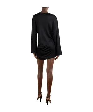 Attico Gathered Satin Mini Dress