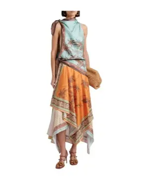 ALEMAIS Printed Silk Dress