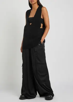 Rick Owens V-neck Cashmere And Wool-blend Tank Top
