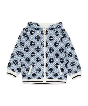 Casablanca Long-sleeved Knitted Hoodie - Gray