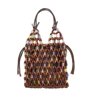 Staud Kelly Beaded Tote - Brown