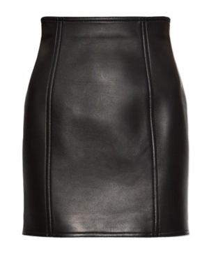 Balmain High-waisted Lambskin Mini Skirt