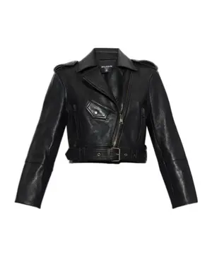 Balmain Belted Biker Leather Jacket - No