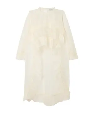 Sea Lightweight Silk Organza Ruffled Top