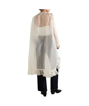 Sea Lightweight Silk Organza Ruffled Top