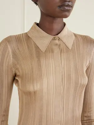 Gabriela Hearst Tamar Ribbed Silk Shirt