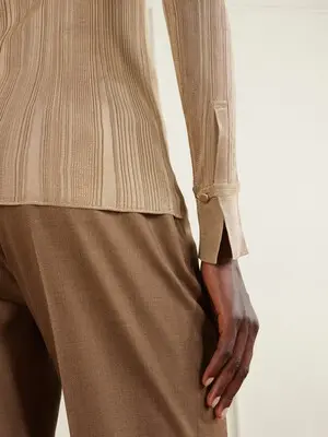 Gabriela Hearst Tamar Ribbed Silk Shirt