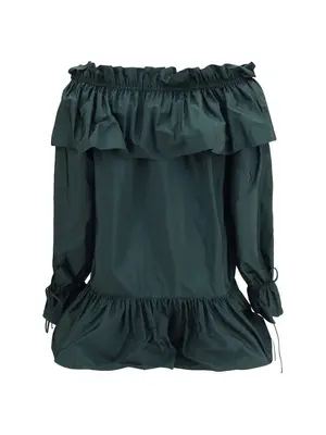 Saint Laurent Off-shoulder Ruffled Dress