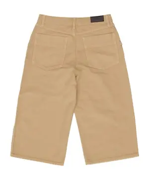 LEMAIRE Logo-patch Wide-leg Denim Shorts - Straw