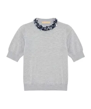 Ulla Johnson Jude Embellished Knit Top - Ash